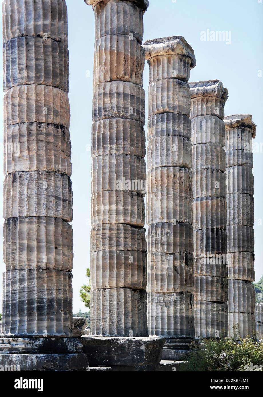 Priene, Söke, Aydın, Turkey, Sep. 2018: Ruins of the ancient city of ...