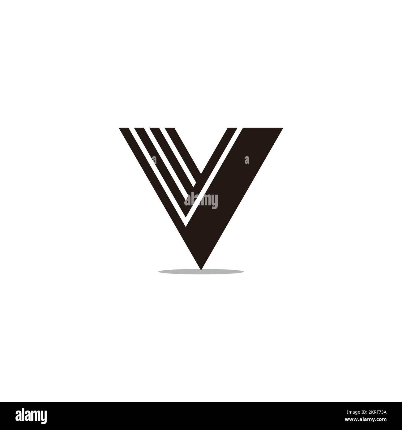 letter v stripes 3d flat logo vector Stock Vector Image & Art - Alamy
