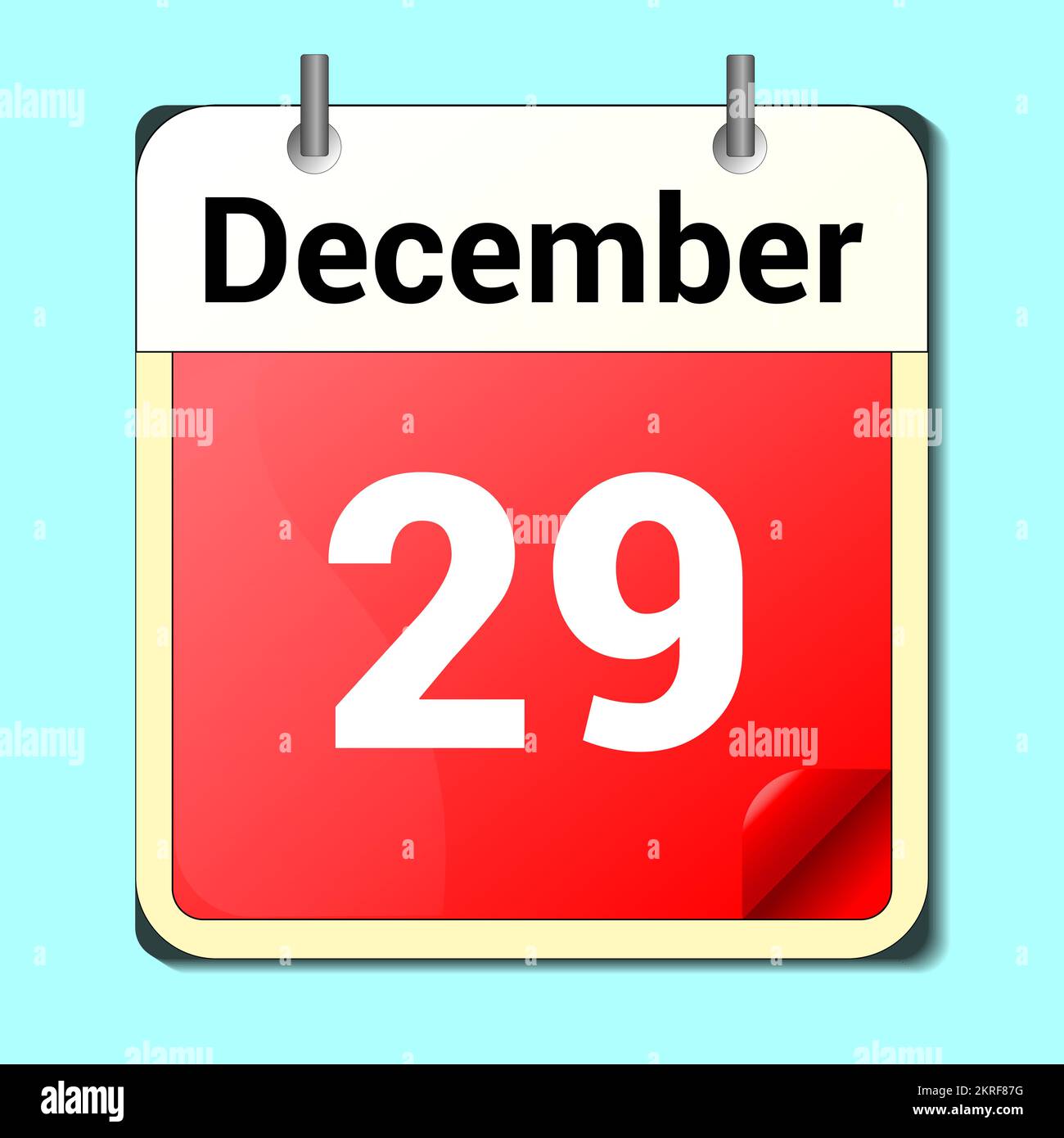 day on the calendar, vector image format, December 29 Stock Vector ...