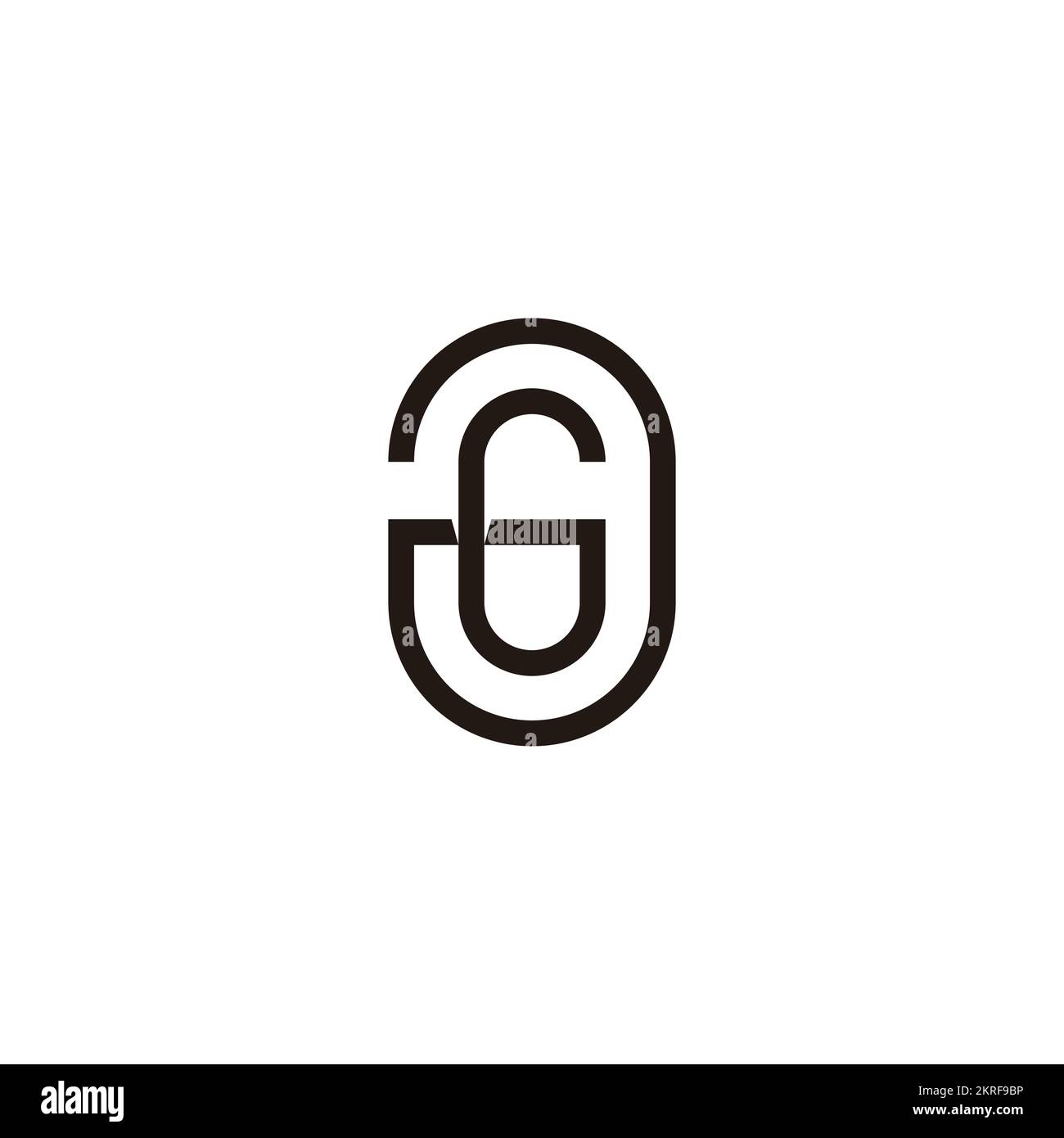 letter gg simple round overlap thin line logo vector Stock Vector Image ...