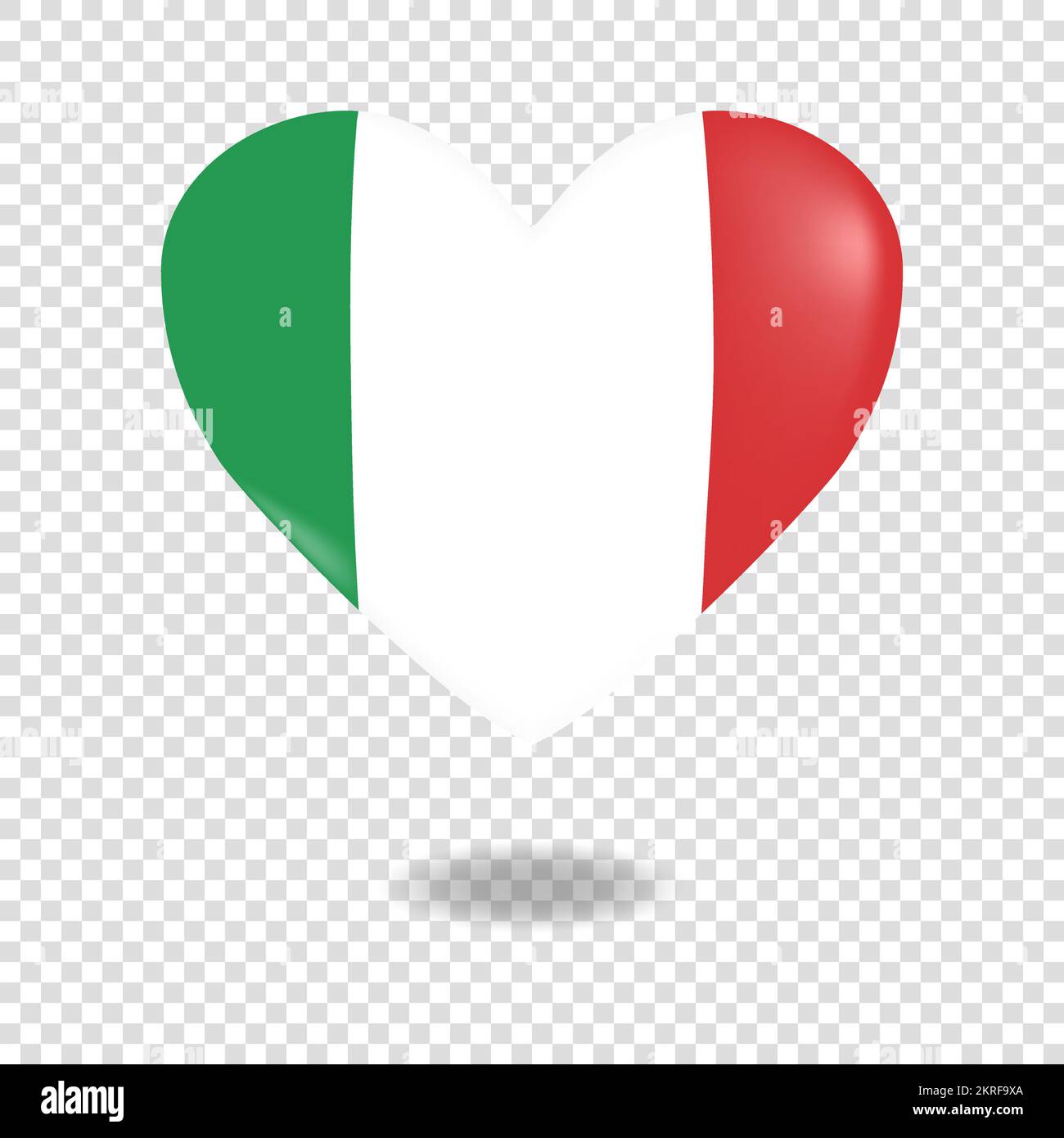 Volumetric heart of Italy a on checkered background denoting ...