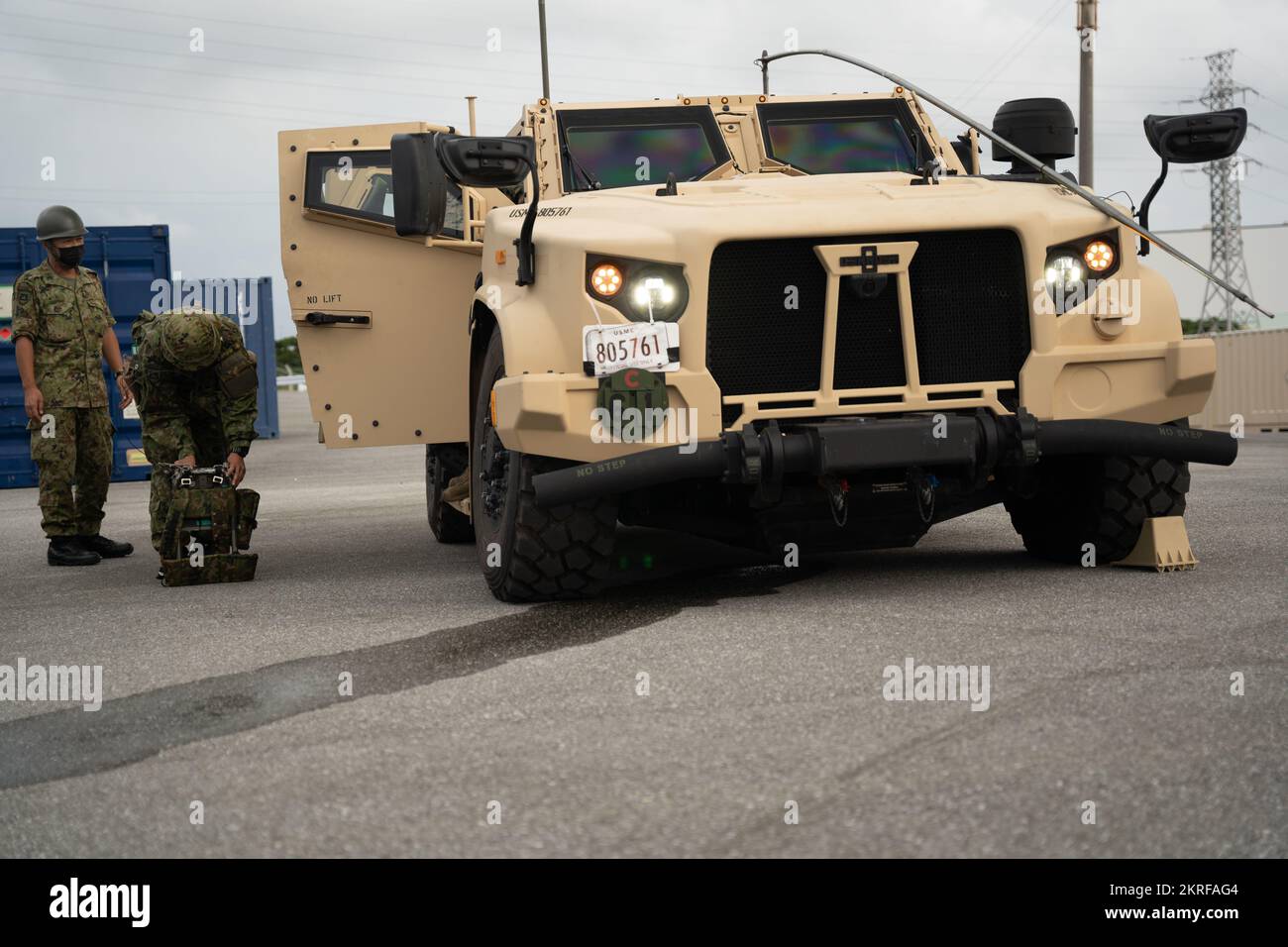 Japan Ground Self Defense Force service members board a U.S. Marine ...