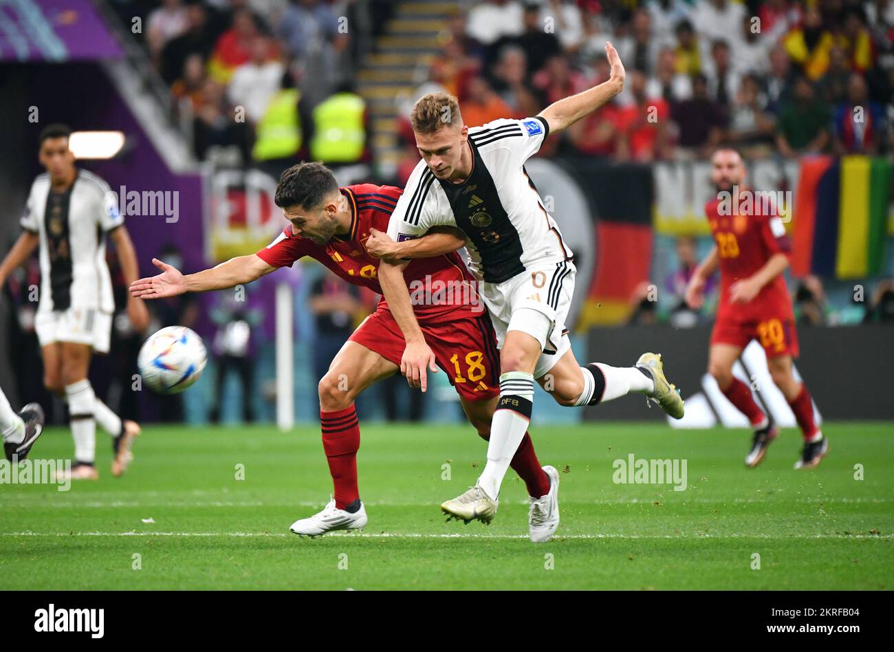 Football World Cup 2022, Qatar, Al Bayt Stadium, Spain vs Germany Stock ...