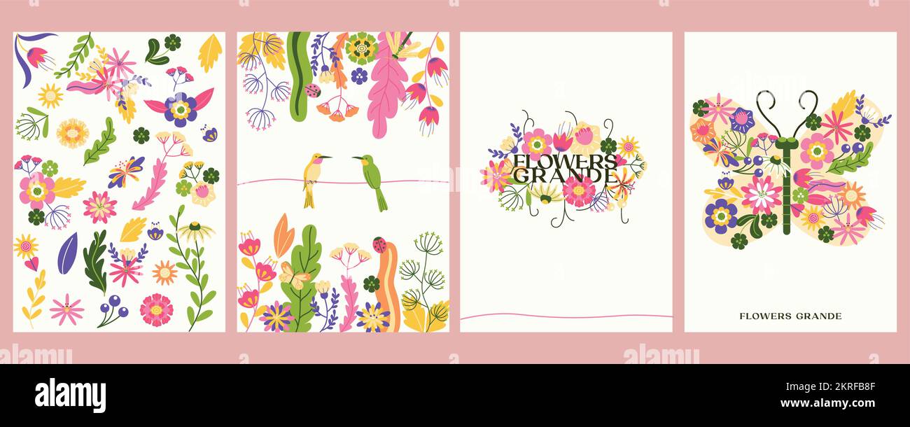 Set of beautiful flower posters Stock Vector Image & Art - Alamy