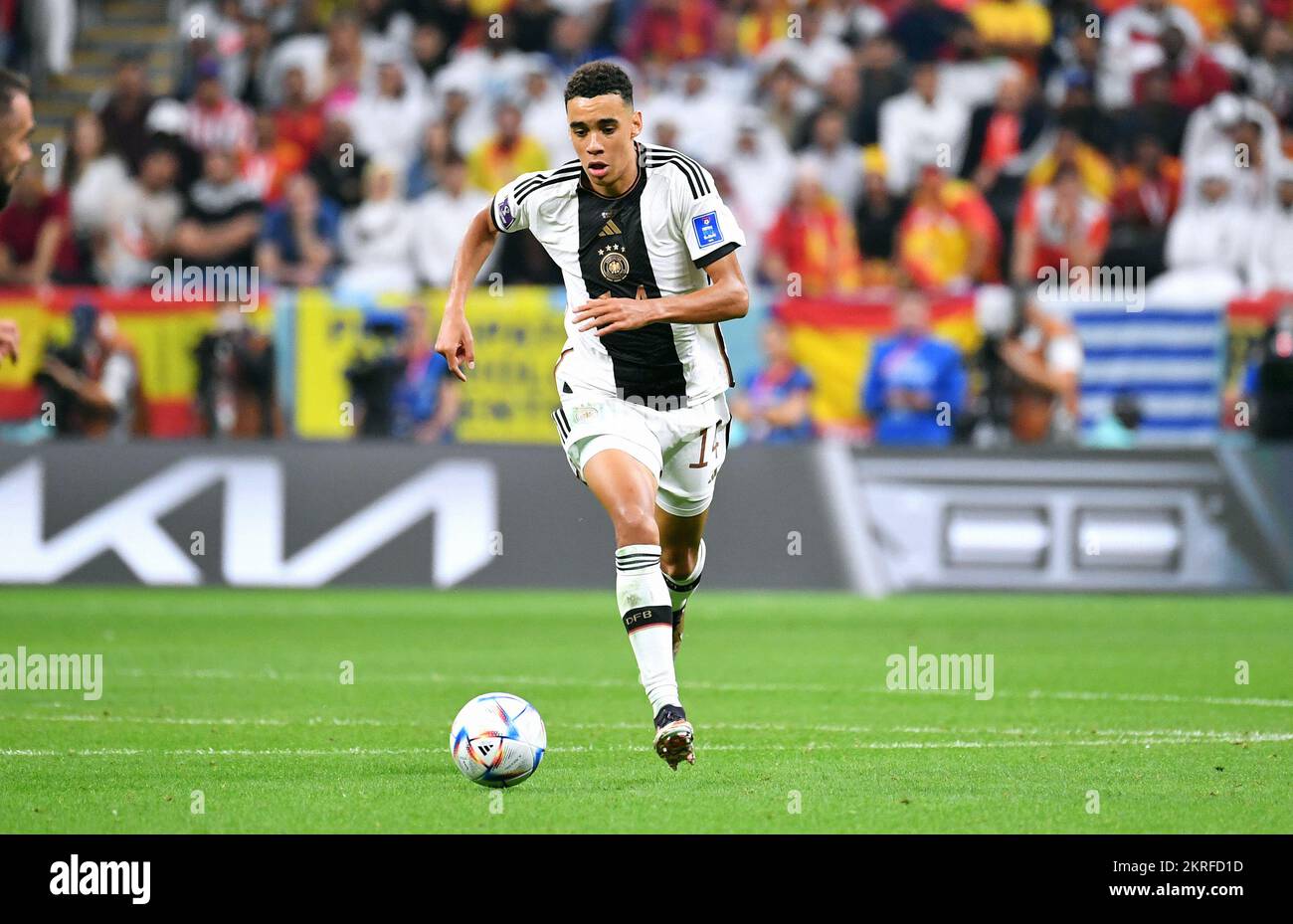 Football World Cup 2022, Qatar, Al Bayt Stadium, Spain vs Germany Stock ...