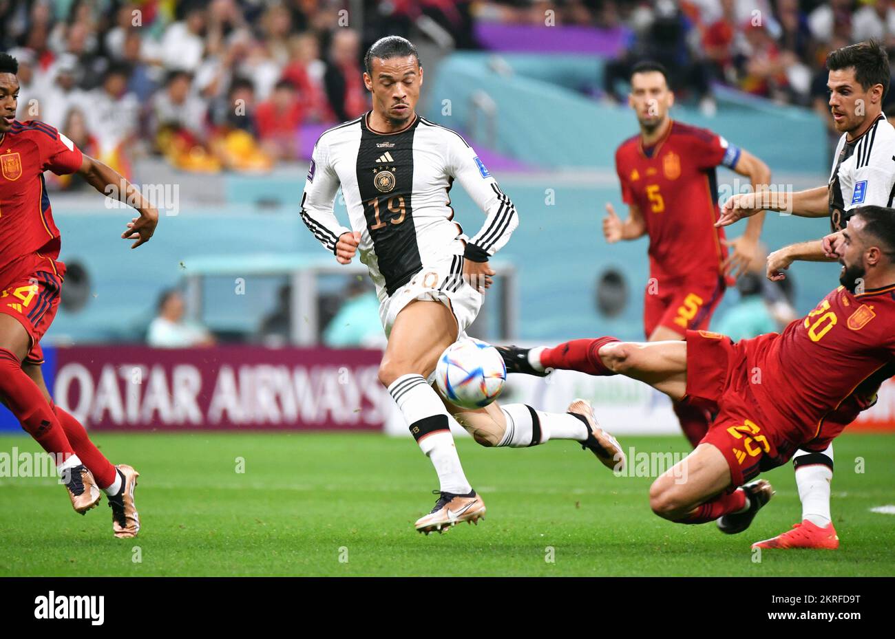 Football World Cup 2022, Qatar, Al Bayt Stadium, Spain vs Germany Stock ...