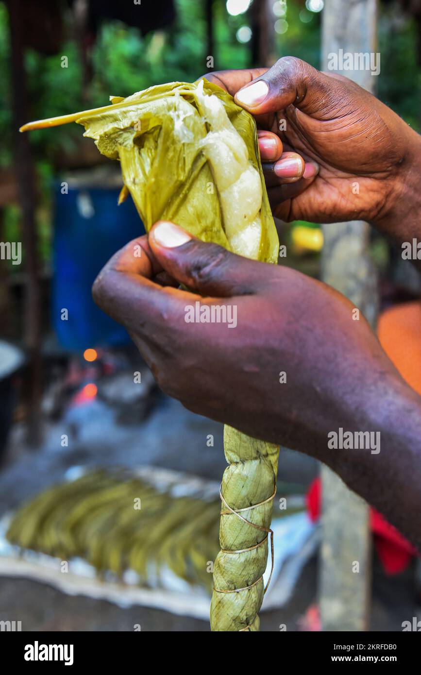 Yaounde. 16th Nov, 2022. This photo taken on Nov. 16, 2022 shows cooked ...