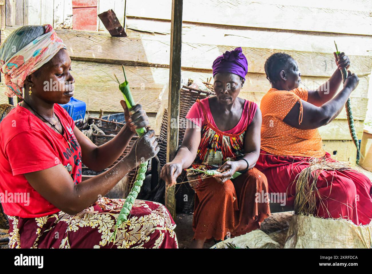 Yaounde, Cameroon. 16th Nov, 2022. Women make cassava sticks in a ...