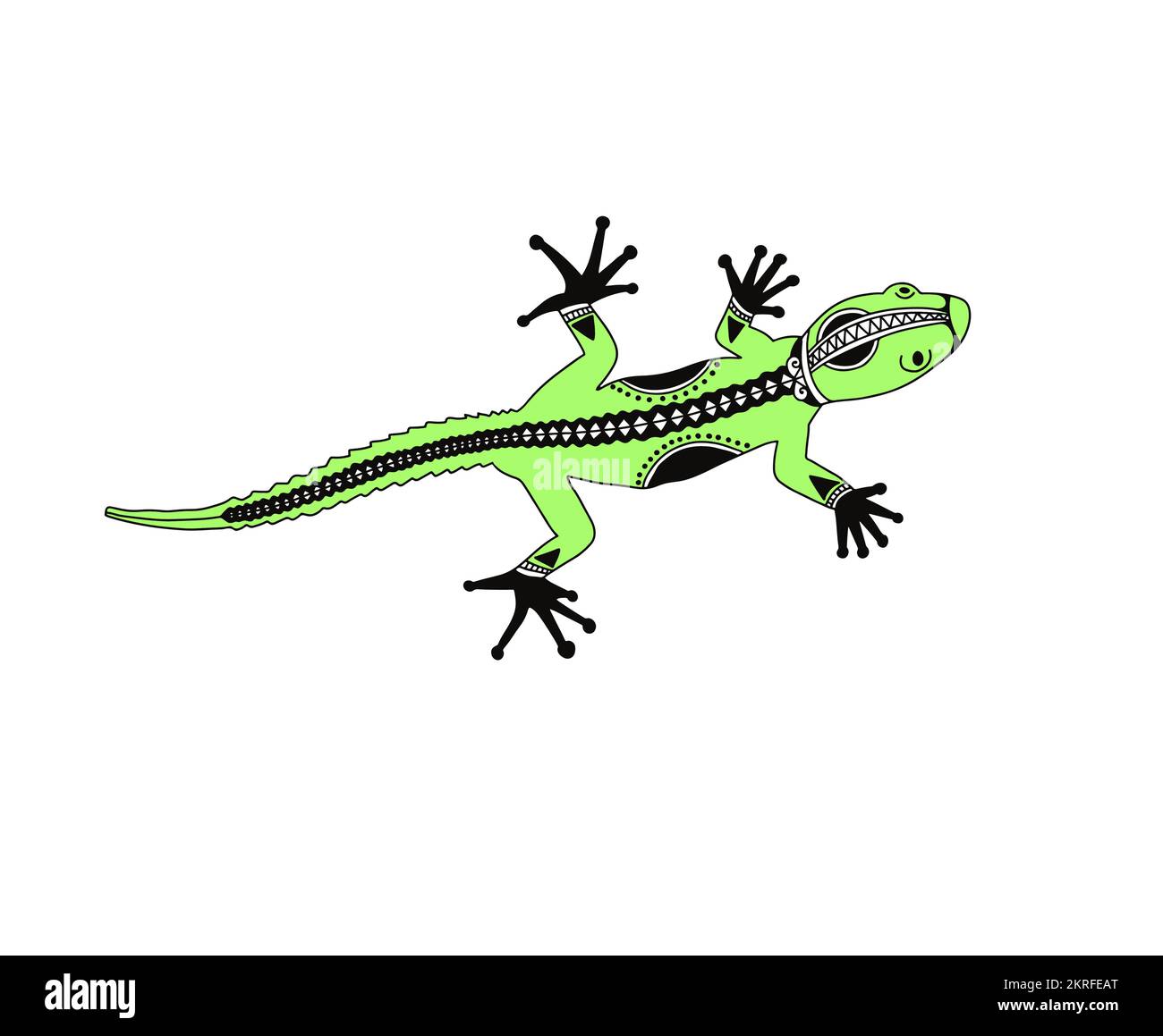 lizard gecko in decorative flat style, vector illustration Stock Vector ...