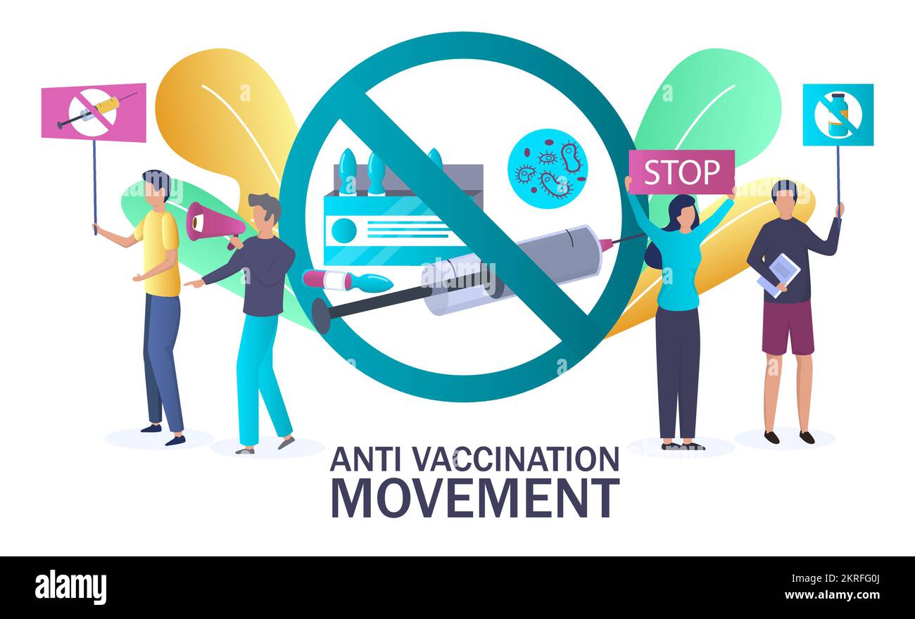 Anti vaccination movement poster template, vector illustration Stock ...