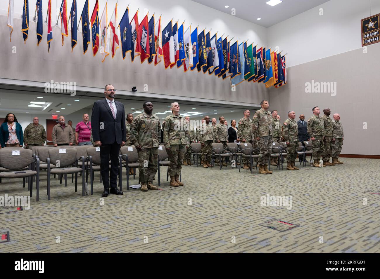 U.S. Army Central service members and civilians sing the army song ...