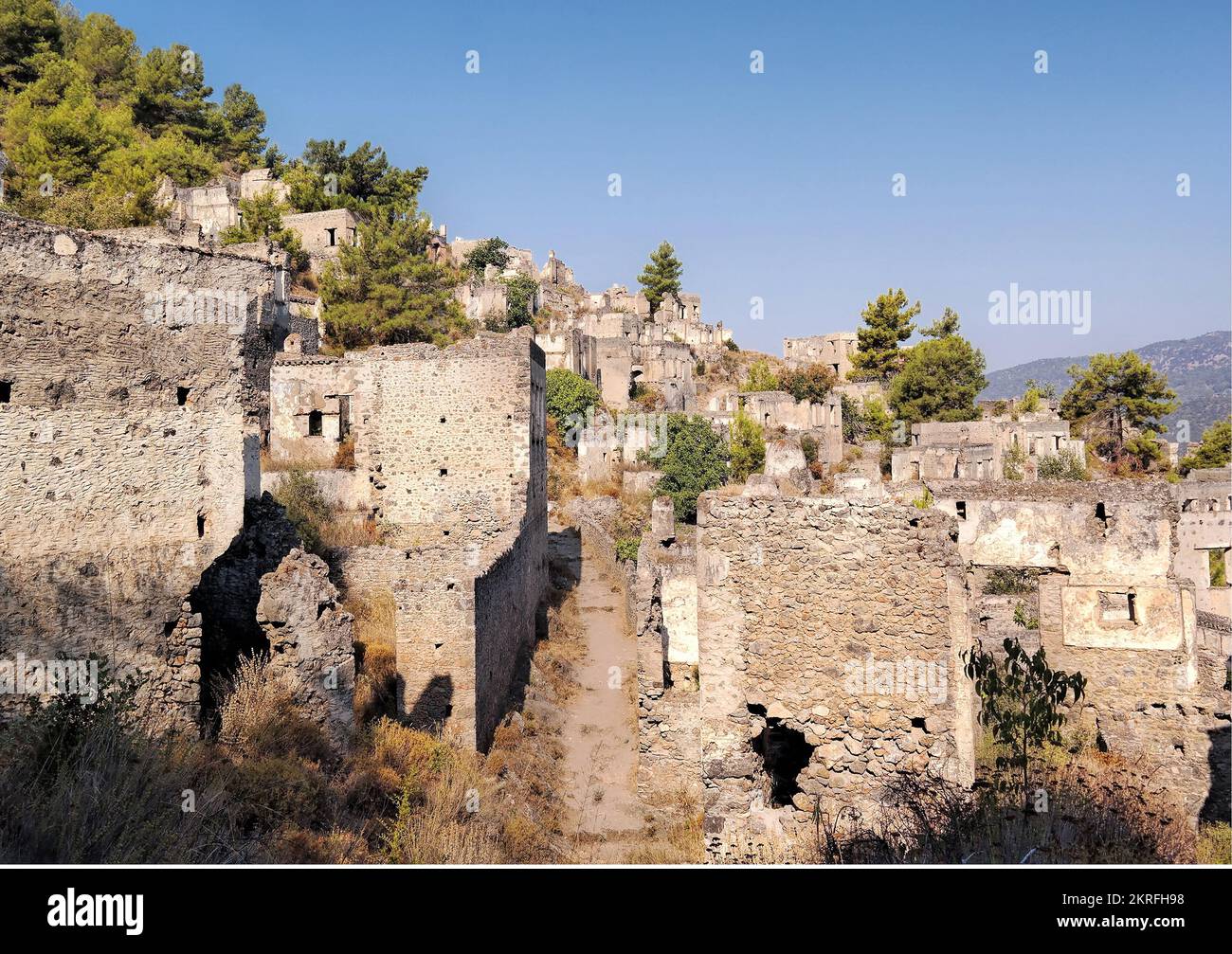 Fethiye, Mugla, Turkey, May. 2018: Ruins of Kayakoy Village in Fethiye ...