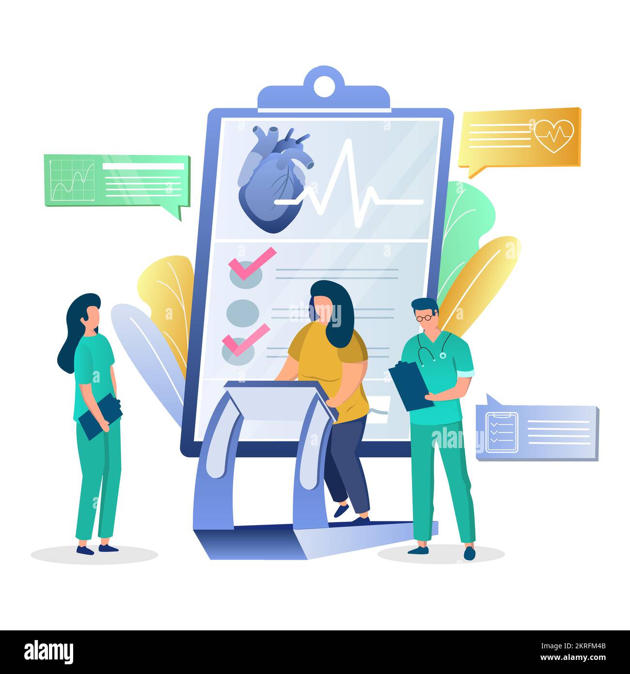 Heart rate control concept for web banner, website page Stock Vector ...