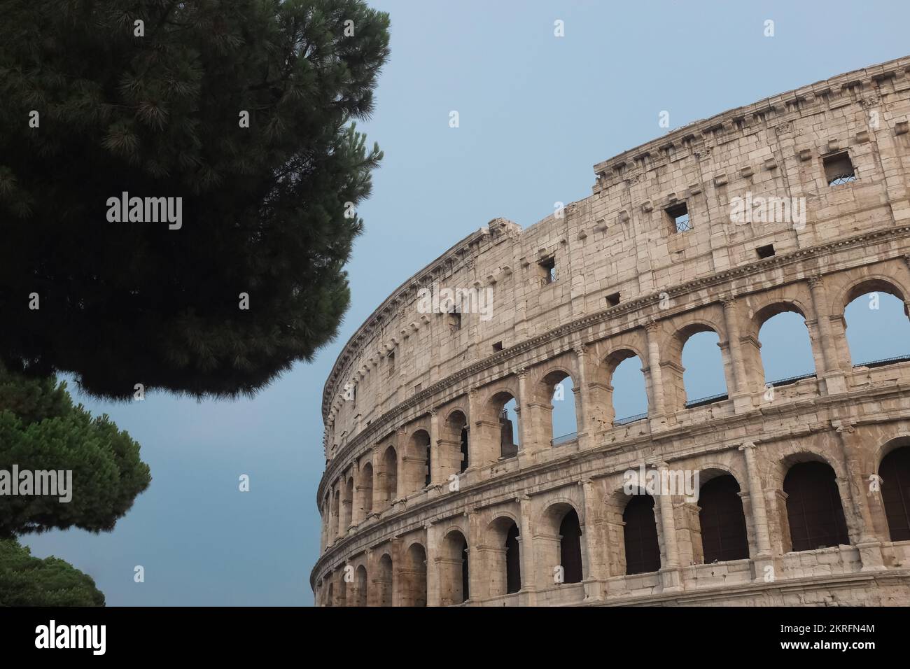 Rome, Italy - Exterior of Roman Colosseum, an ancient oval amphitheatre ...