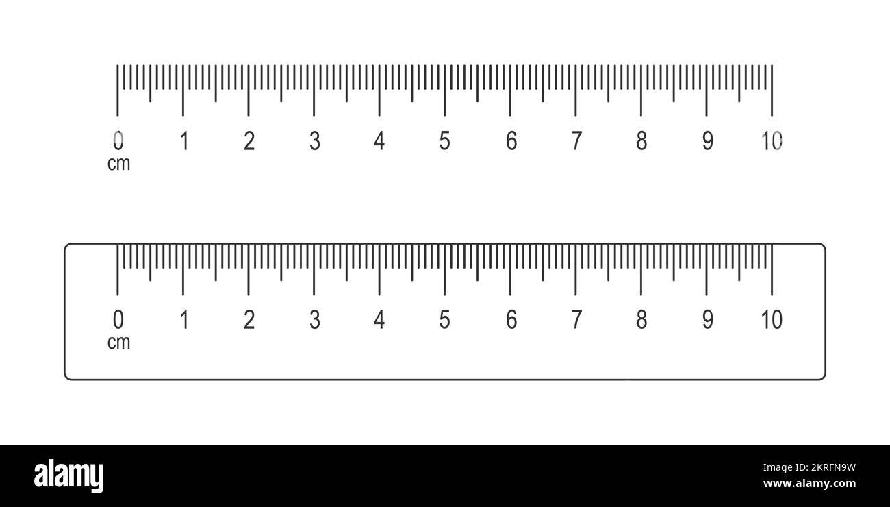 10 centimeters scale and ruler isolated on white background. Math or geometric tool for distance ...
