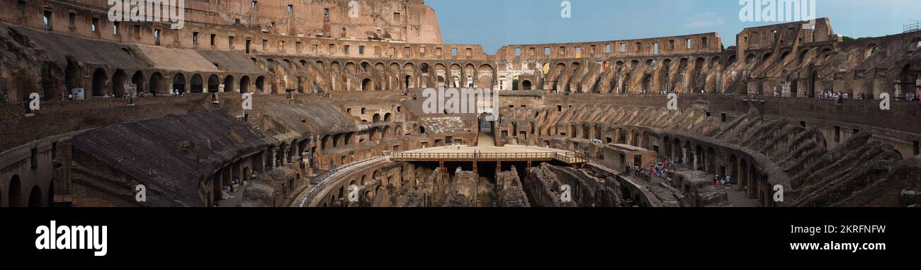Rome, Italy - Interior of Roman Colosseum, an ancient oval amphitheatre ...