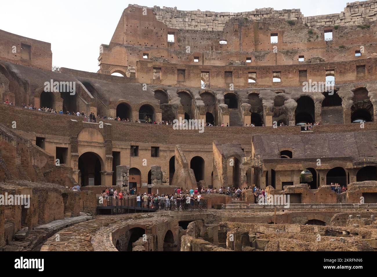Rome, Italy - Interior of Roman Colosseum, an ancient oval amphitheatre ...