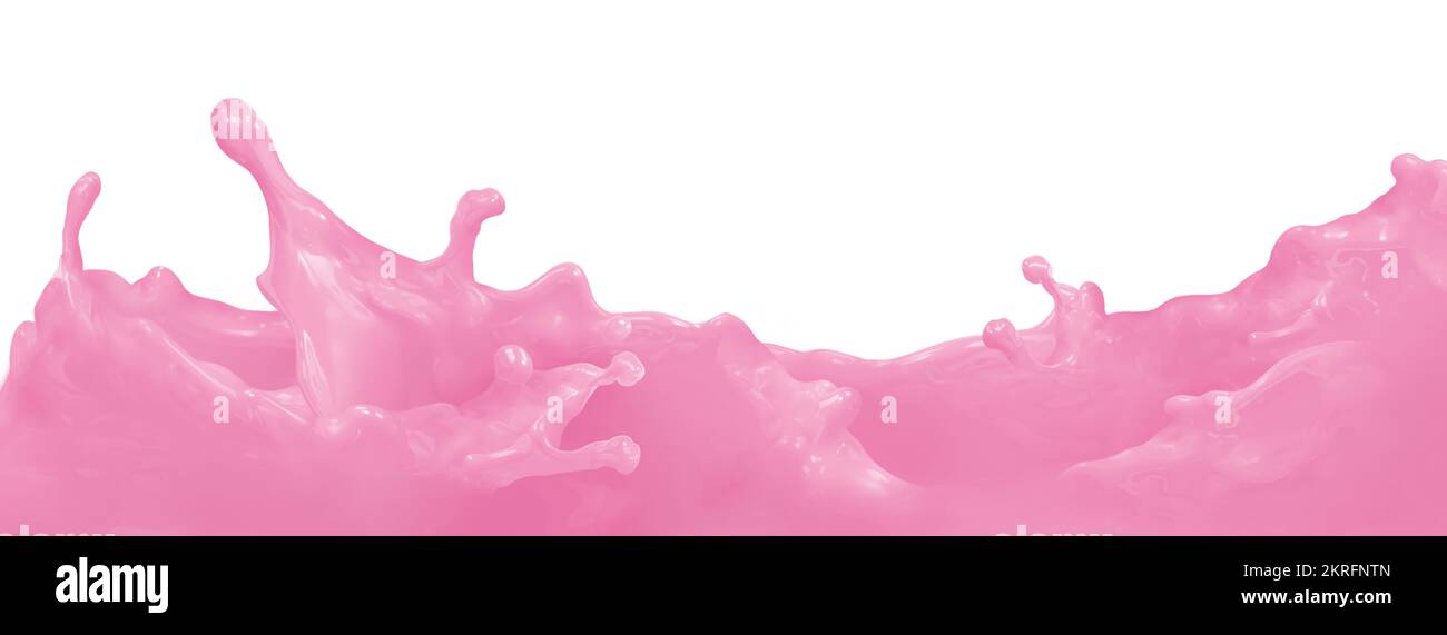 Strawberry milk, pink, splash, isolated on white background Stock Photo ...
