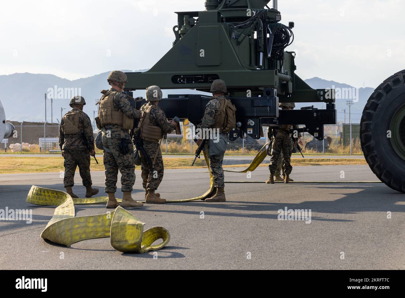 U.S. Marines with Marine Wing Support Squadron (MWSS) 171 prepare an ...