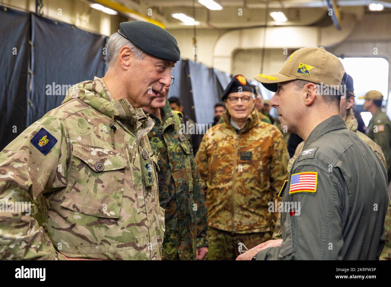 Capt. Paul Lanzilotta, right, the first-in-class aircraft carrier USS ...
