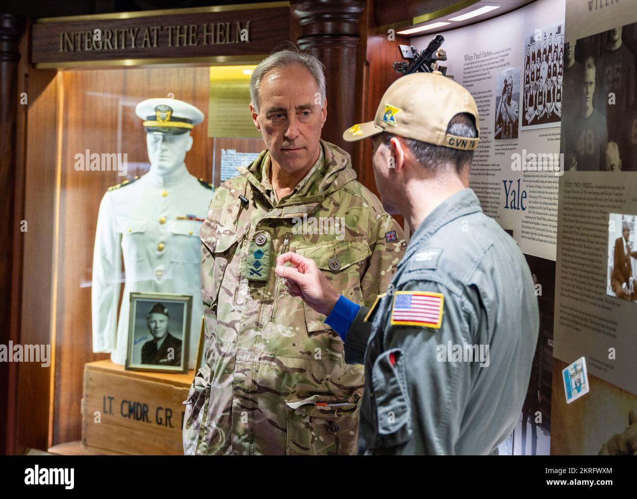 Capt. Paul Lanzilotta, right, commanding officer of the first-in-class ...