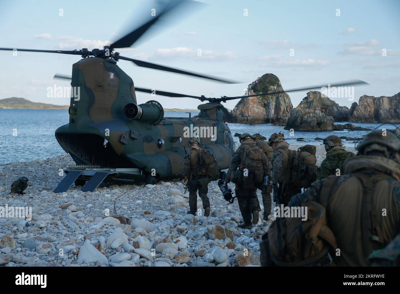 U.S. Marines with 1st Battalion, 2d Marines and members of the Japan ...