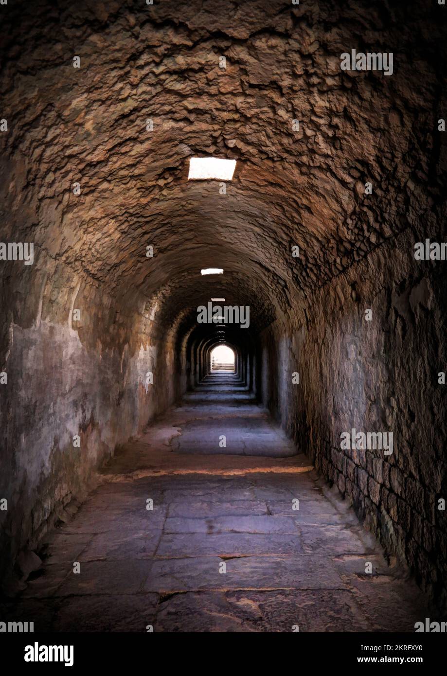 Bergama, Turkey, Sep.2018: The Asklepion Underground tunnel to the ...