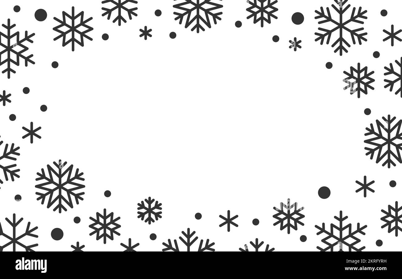 Snowflake confetti border for Xmas card banner flyer, party event ... Snowflake confetti border for Xmas card banner flyer, party event ...