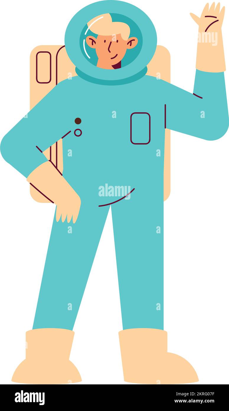 astronaut wearing blue suit character Stock Vector Image & Art - Alamy