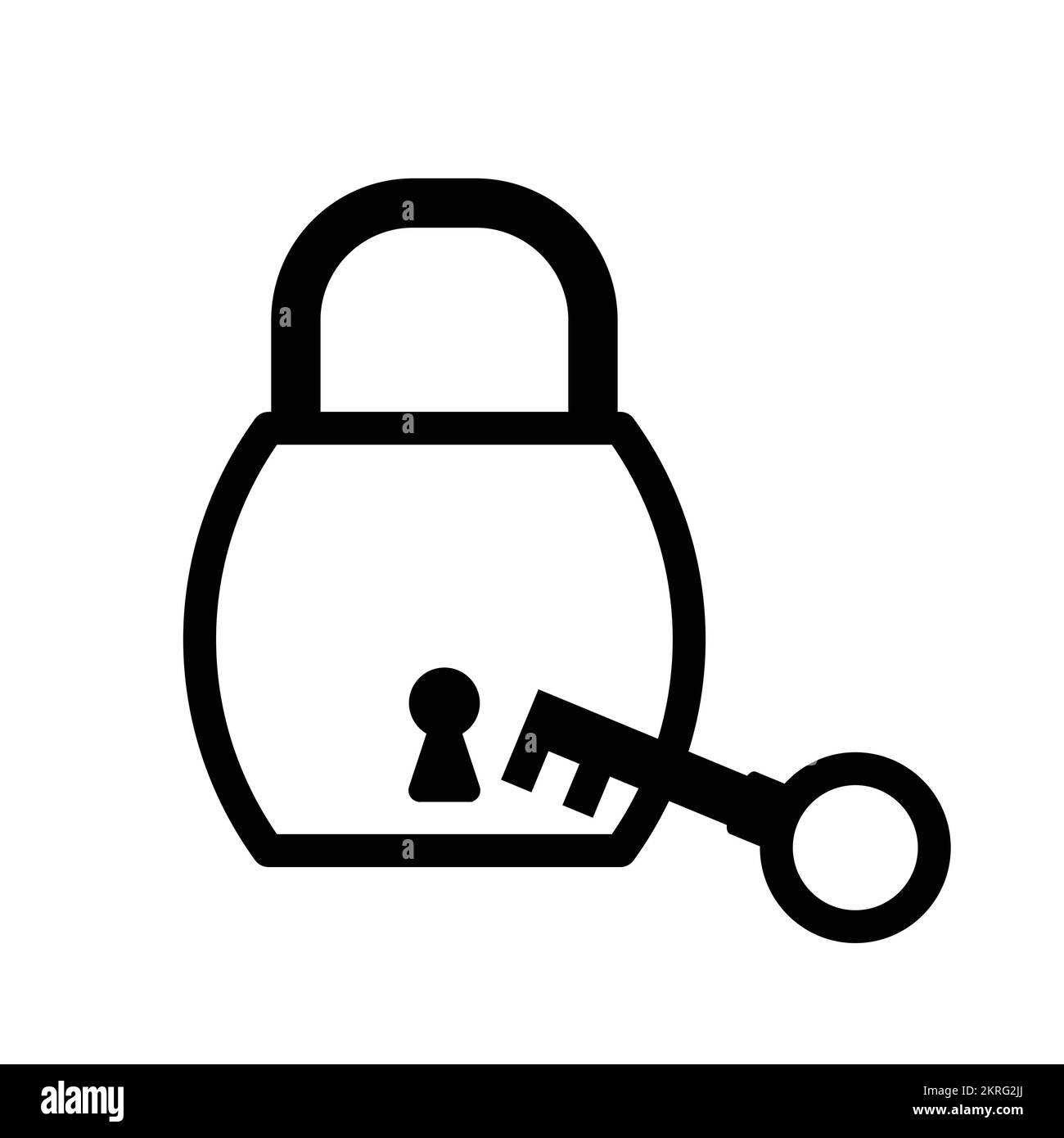 Padlock with key logo vector icon. Concept of password security, access ... Padlock with key logo vector icon. Concept of password security, access ...
