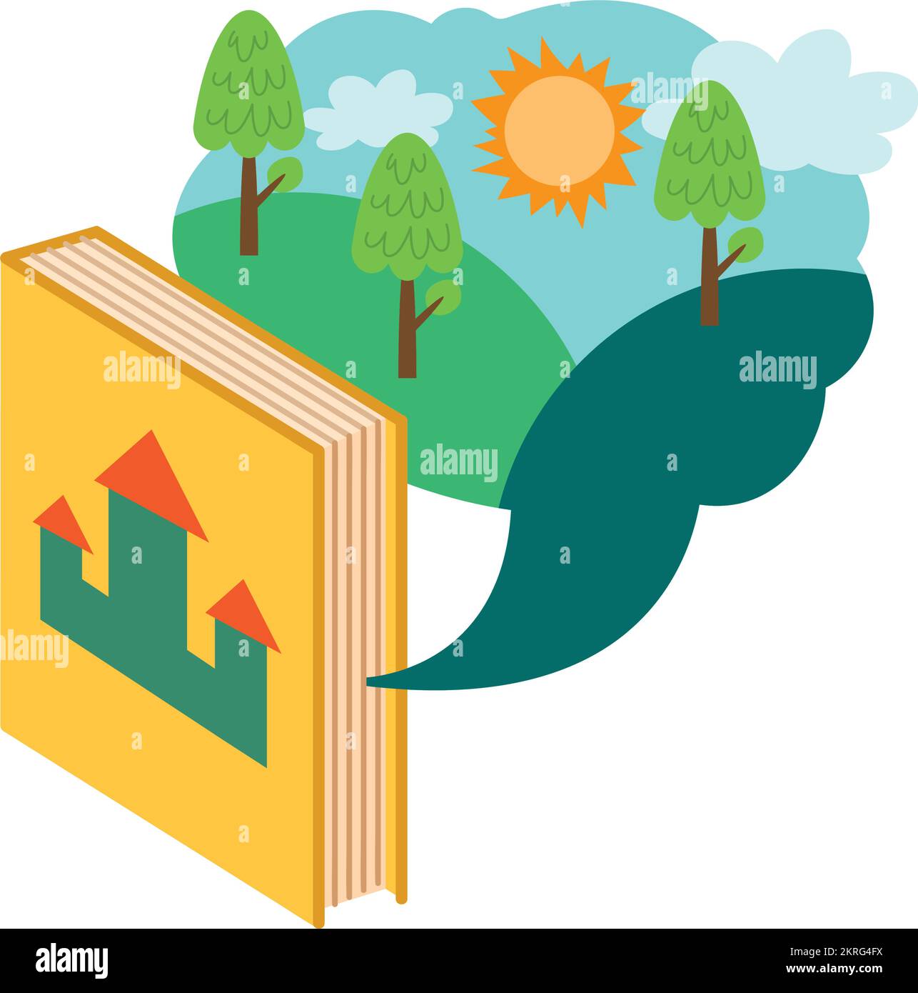 book story with landscape scene Stock Vector Image & Art - Alamy