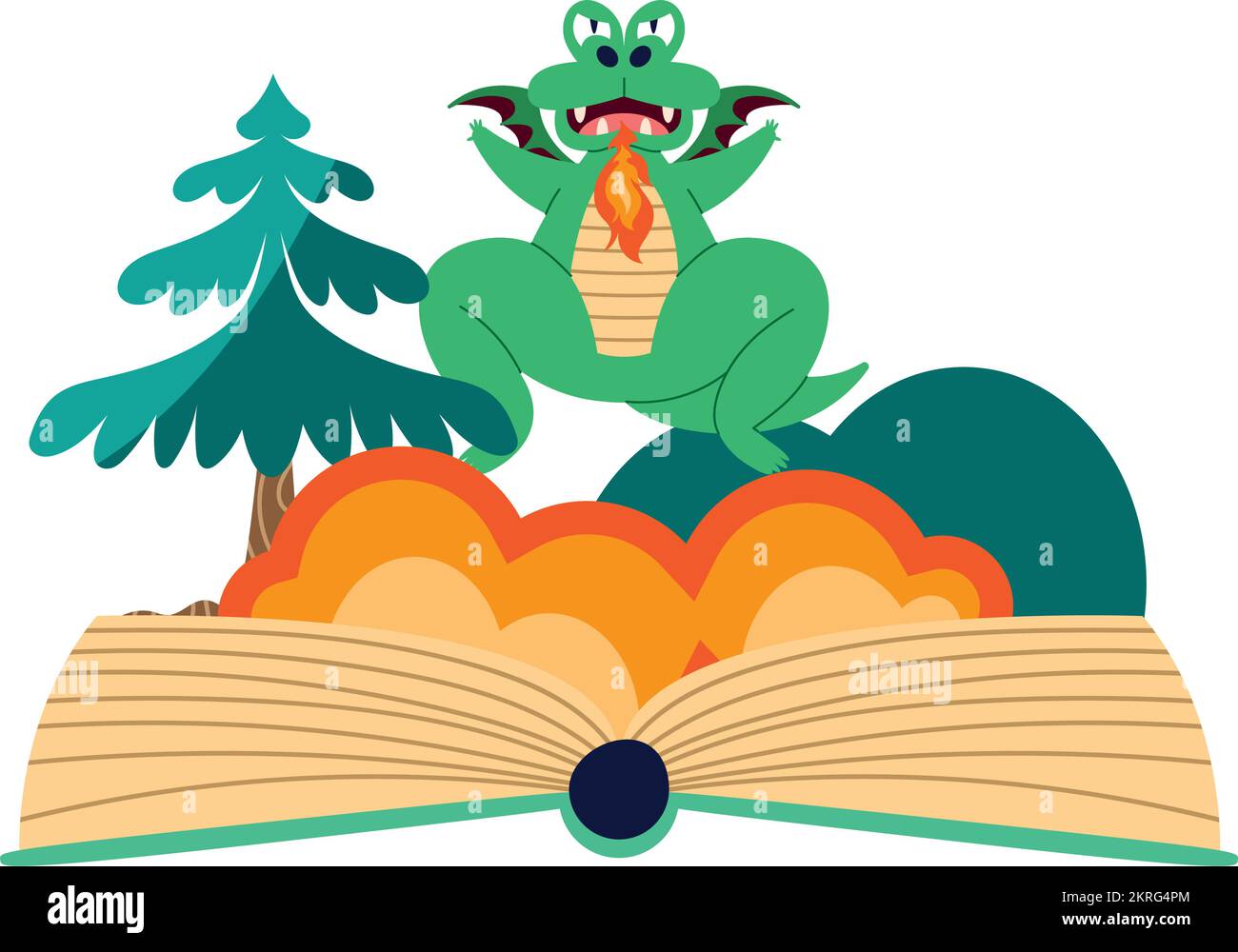 The dragon and the magic book Stock Vector Images - Alamy