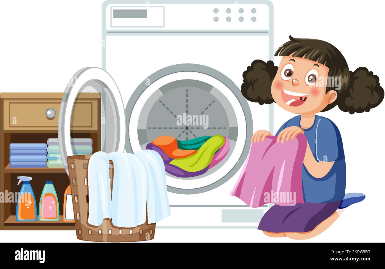 Small laundry machine Stock Vector Images - Alamy