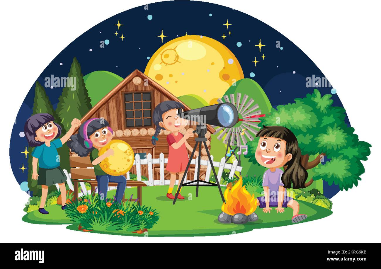 Kids observing night sky illustration Stock Vector Image & Art - Alamy Kids observing night sky illustration Stock Vector Image & Art - Alamy