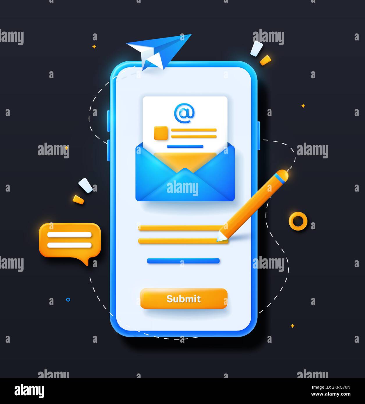 Mobile phone with letter Stock Vector Image & Art - Alamy