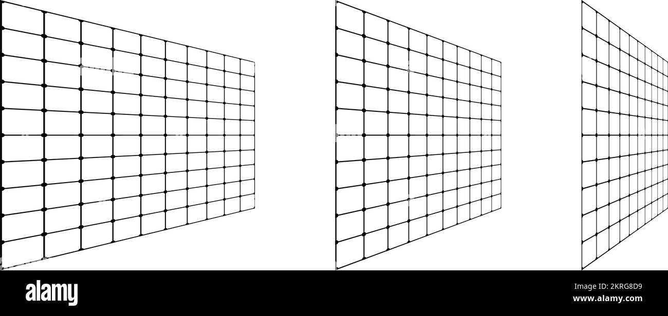 Flat Grid Surface Set Rectangle Vertical Plane In Different Perspective Different Angles