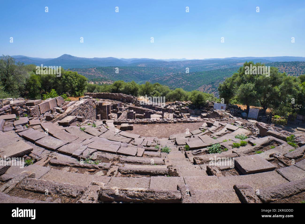 Manisa, Turkey- August 1, 2021, The ancient city of Aigai and Landscape ...