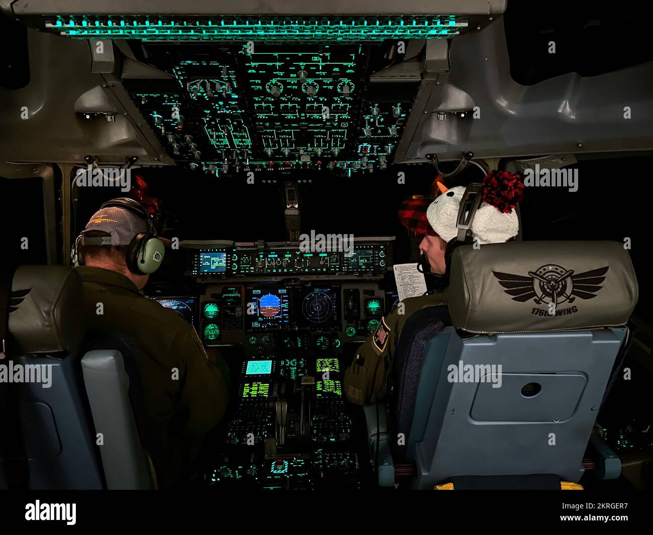 Lt Col. Wes Fahrenbr, left, and Capt. Luke Cvancara, both pilots with ...