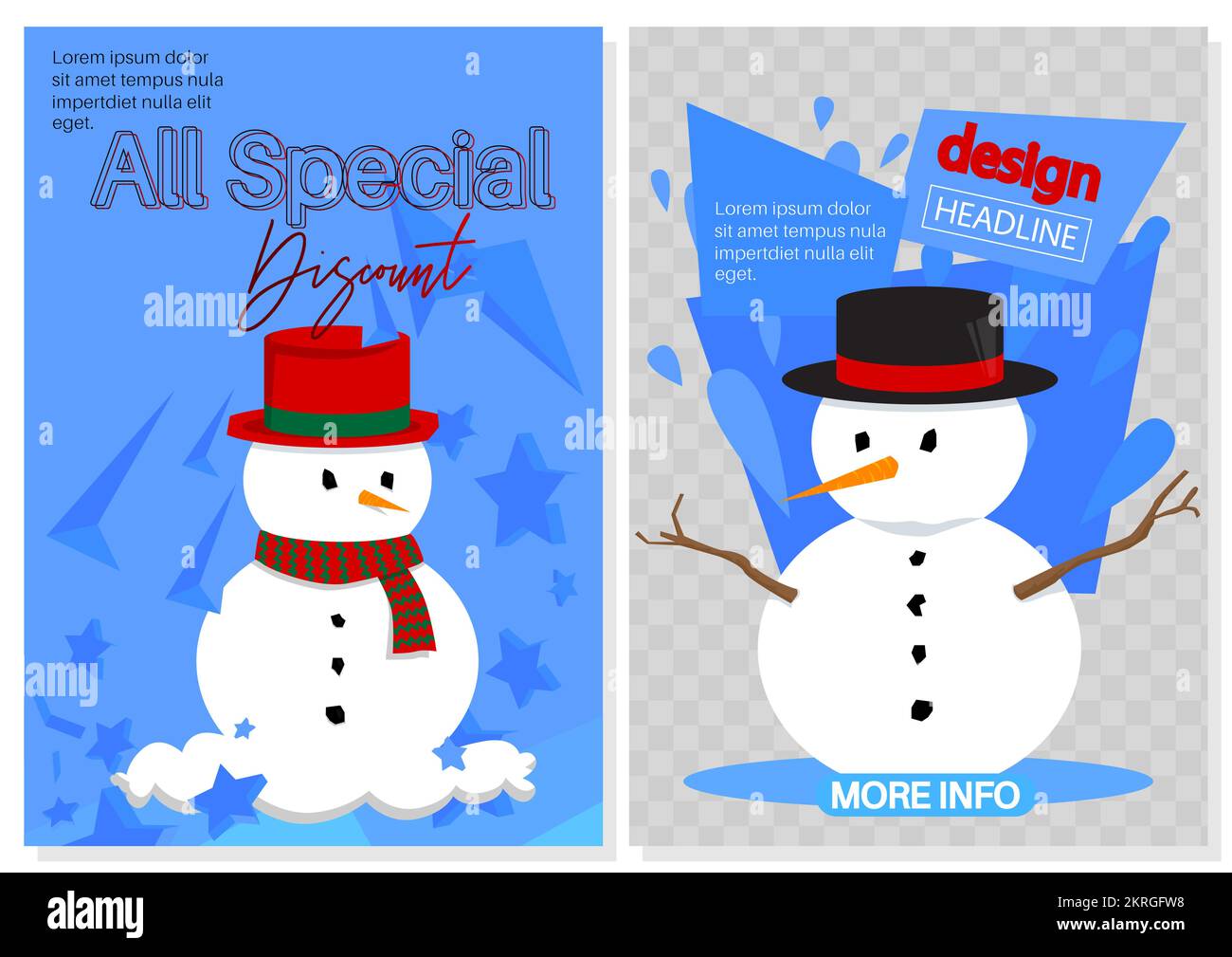 Snowman sale banner template design. Special holiday deal, winter ...