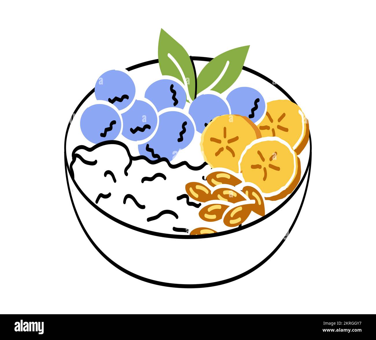 Milk porridge with fruits Stock Vector Image & Art - Alamy