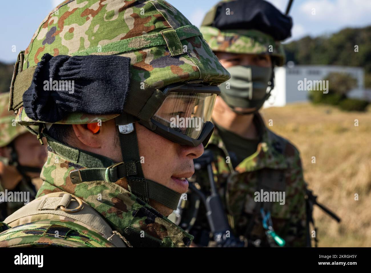 Members of the Japan Ground Self-Defense Force (JGSDF) with 7th Company ...