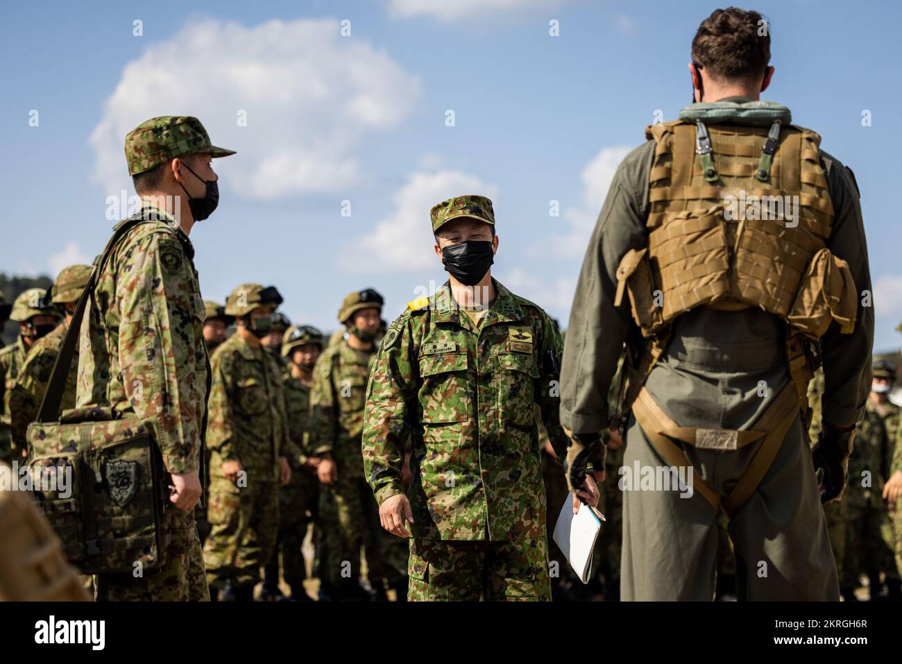 Members of the Japan Ground Self-Defense Force (JGSDF) with 7th Company ...