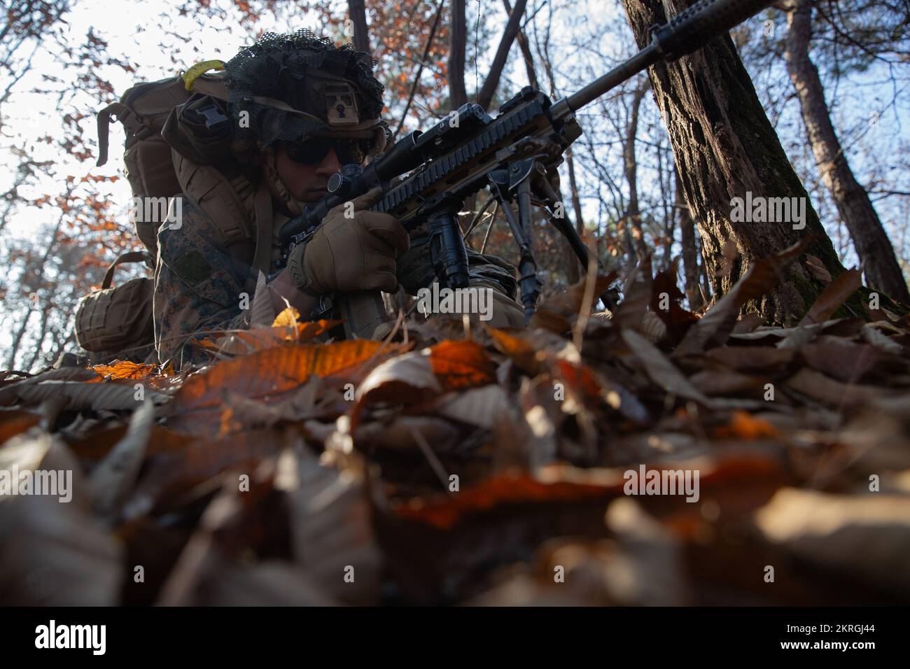 U.S. Marine Corps Cpl. Derrick Burke, a rifleman with 3d Battalion, 4th ...