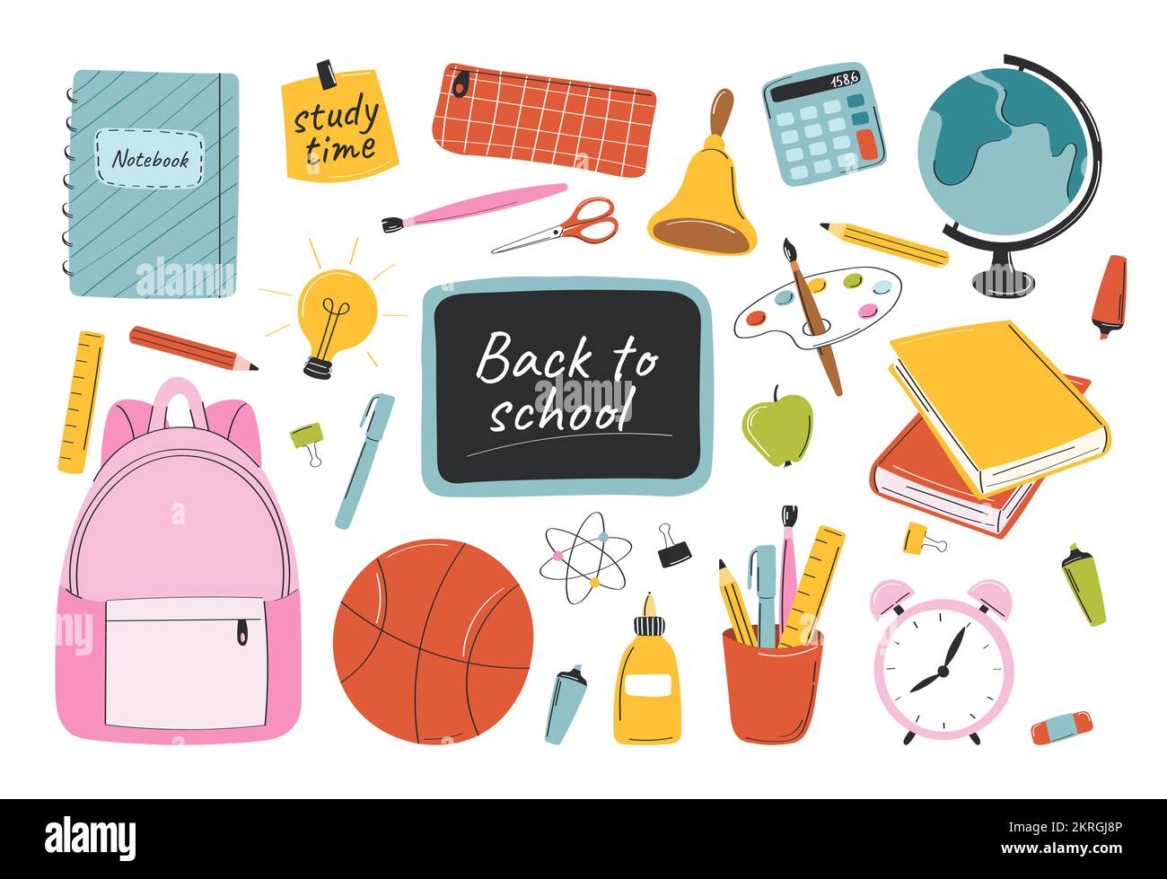 School items set Stock Vector Image & Art - Alamy
