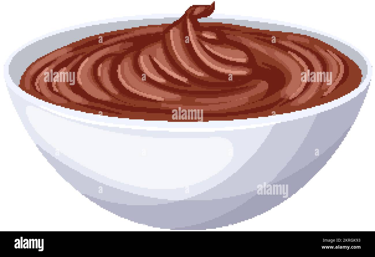 chocolate paste bowl cartoon vector illustration Stock Vector Image ...