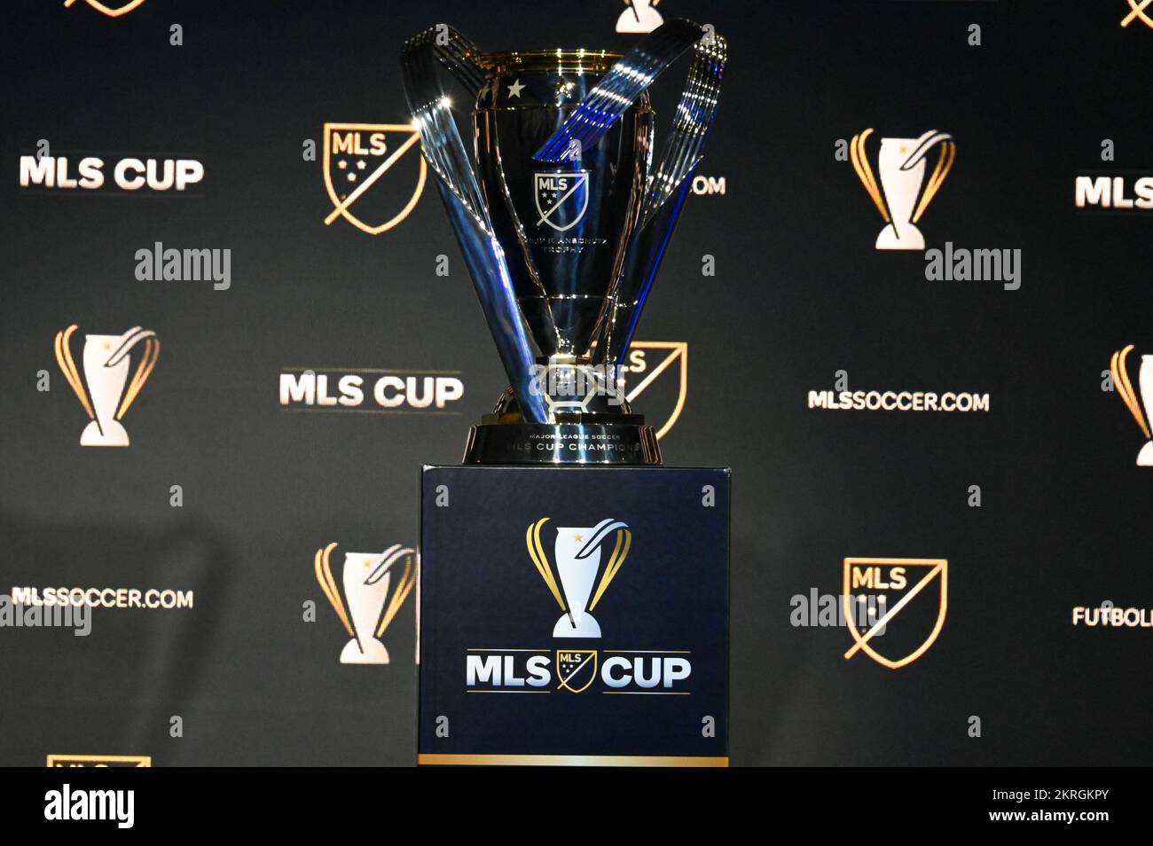 The Philip F. Anschutz Trophy, awarded to the MLS Cup Champion, during ...