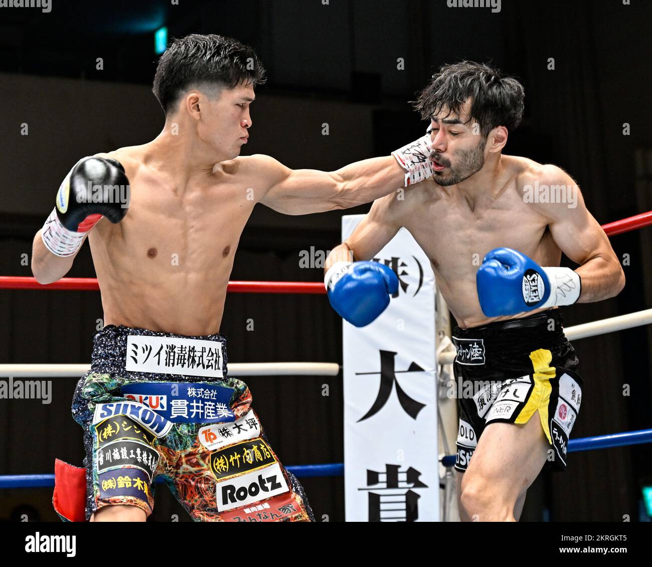 Tokyo, Japan. 17th Nov, 2022. Shu Utsuki (black gloves) and Jirolian ...