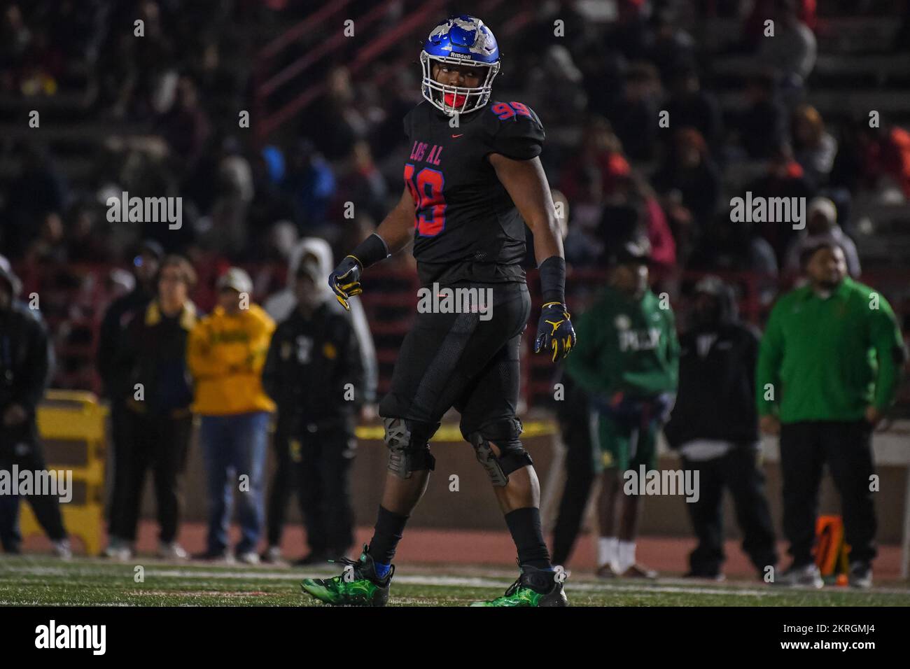 Los Alamitos Griffins defensive end T.A. Cunningham (99) during a CIF ...