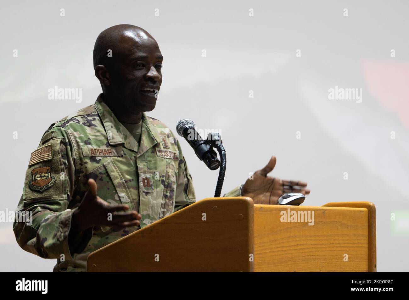 U.S. Air Force Capt. John Appiah, 386th Air Expeditionary Wing chaplain ...