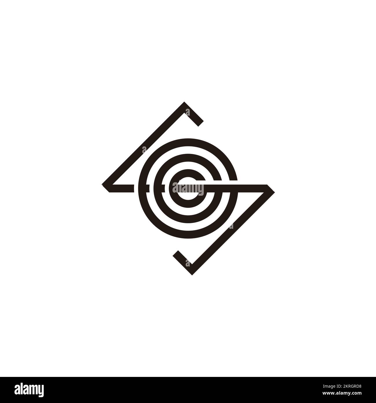 letter s stripes circles overlapping logo vector Stock Vector Image ...